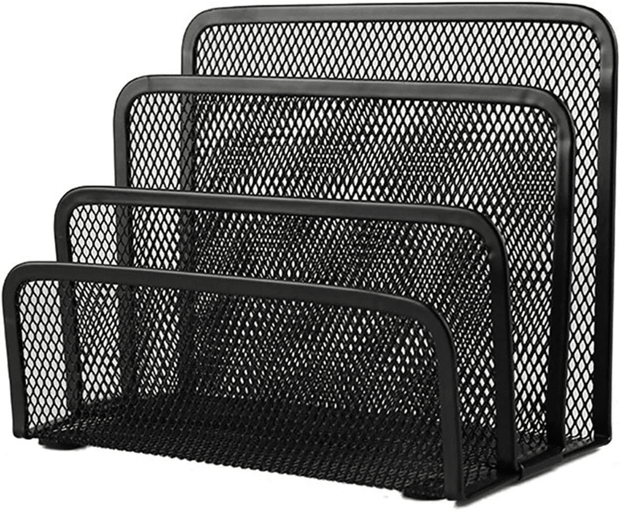 Letter Sorter Desktop File Holder Organizer Metal Mesh with 3 Vertical ...