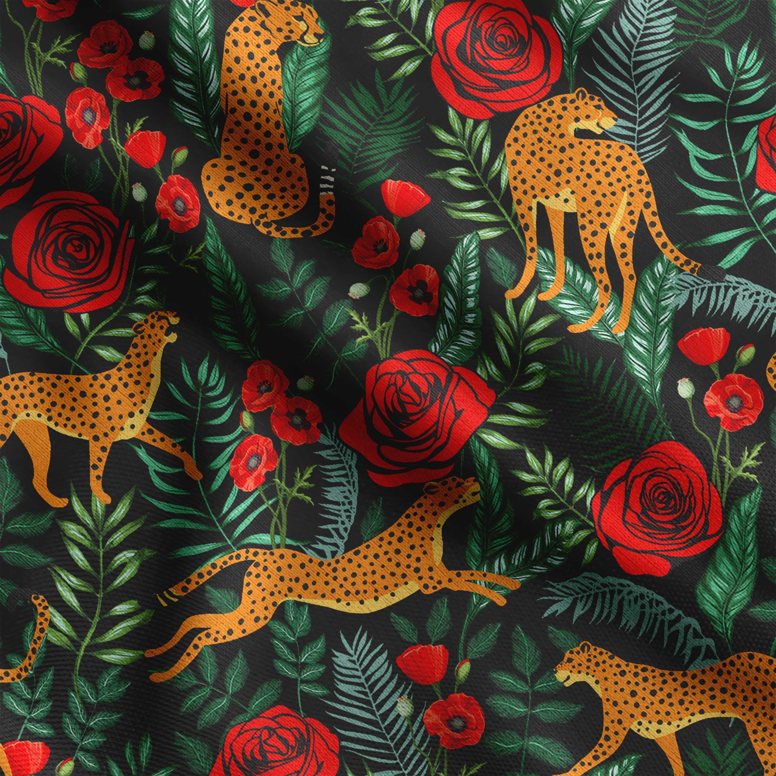 Soimoi Animals Printed, Cotton Satin Spandex, Sewing Fabric by The Yard ...