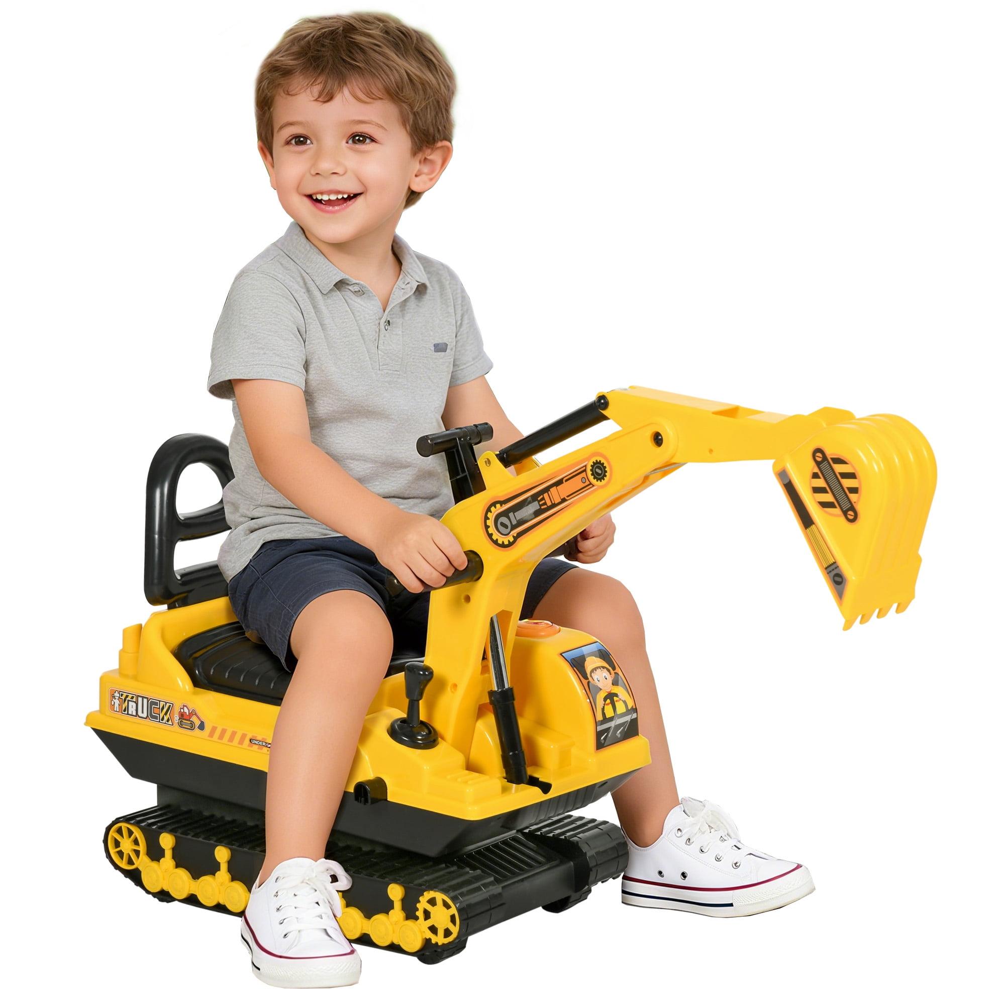 Click here for Qaba Kids Ride-On Excavator With Digger  Pretend P... prices