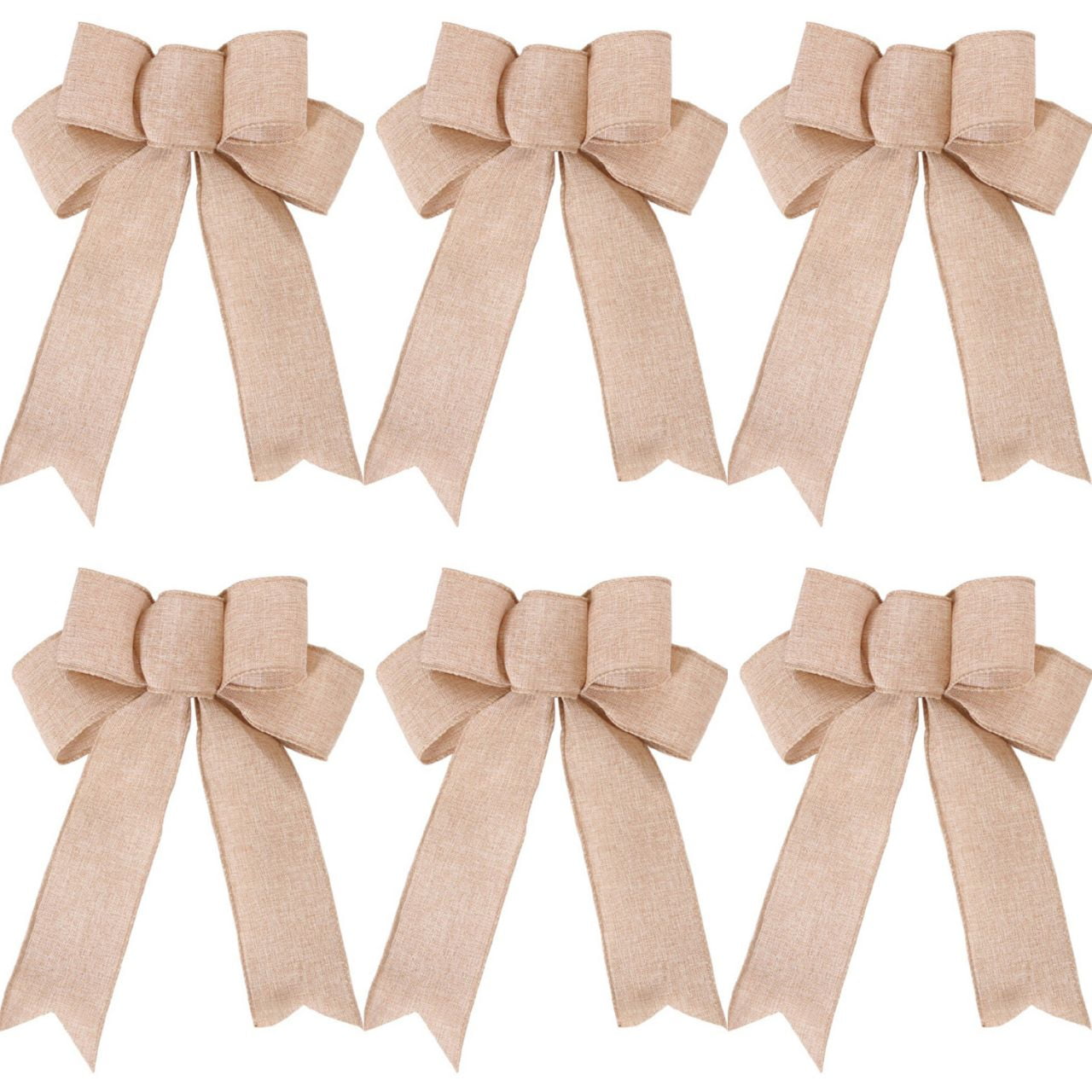 Rustic Jute Bows Burlap Wreaths Bows Christmas Tree Topper For Wedding