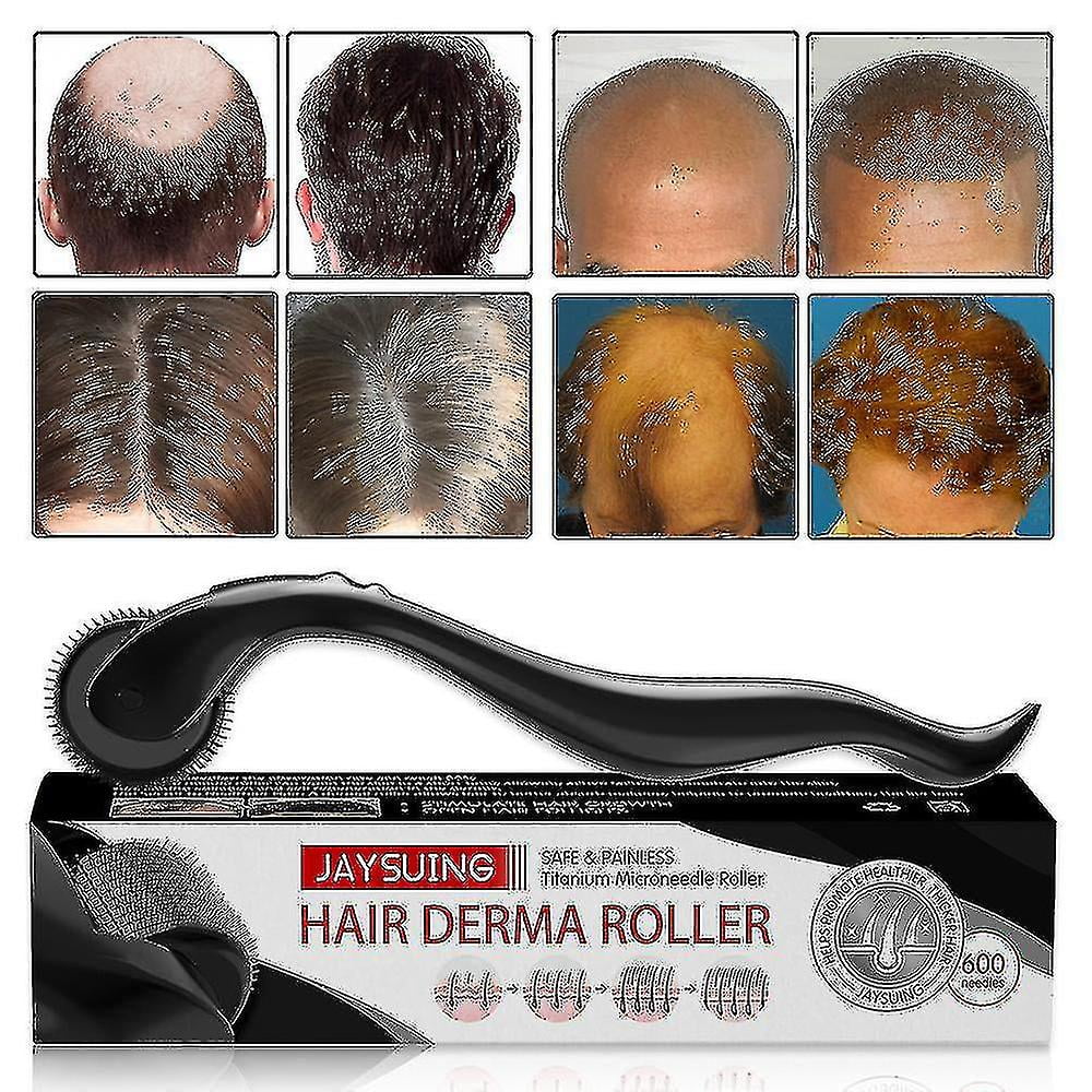 Hair Derma Roller 600 Titanium Micro Needles Roller Hair Regeneration ...