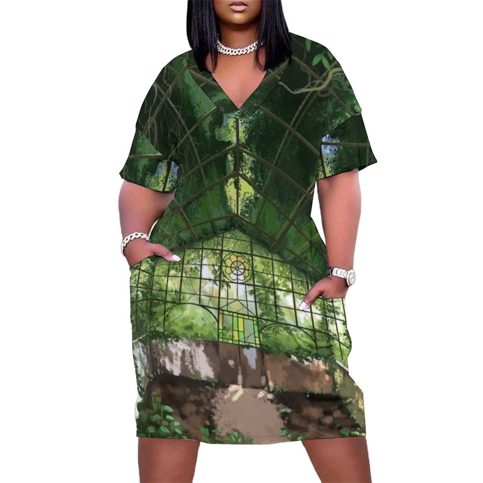 Greenhouse Loose Pocket Dress elegant chic women dresses promotion prom ...