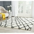 SAFAVIEH Belize Katriona Abstract Plush Shag Area Rug, Ivory/Charcoal ...