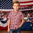 Boys Patriotic Print Short Sleeve Button Up Shirt for Fourth of July ...