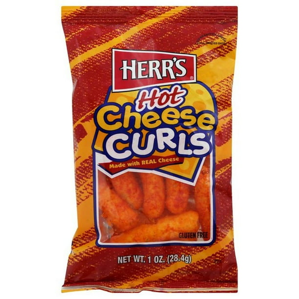 Herr's Hot Cheese Curls Made with Real Cheese 1 oz (pack of 84 ...