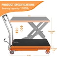 Hydraulic Lift Table Cart 1100 lbs Capacity 32 In Heavy Duty Scissor ...