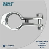 Five Oceans Marine Bimini Top Hinged Jaw Slide, 7/8 Inch Heavy Duty ...