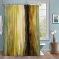 Abstract Shower Curtain for Bathroom, Olive Green Amber Yellow ...