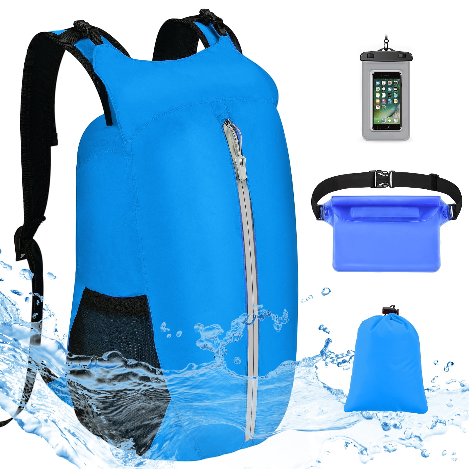 Vbiger Waterproof Dry Bags Set of 3, Adjustable Shoulder Strap 20L ...