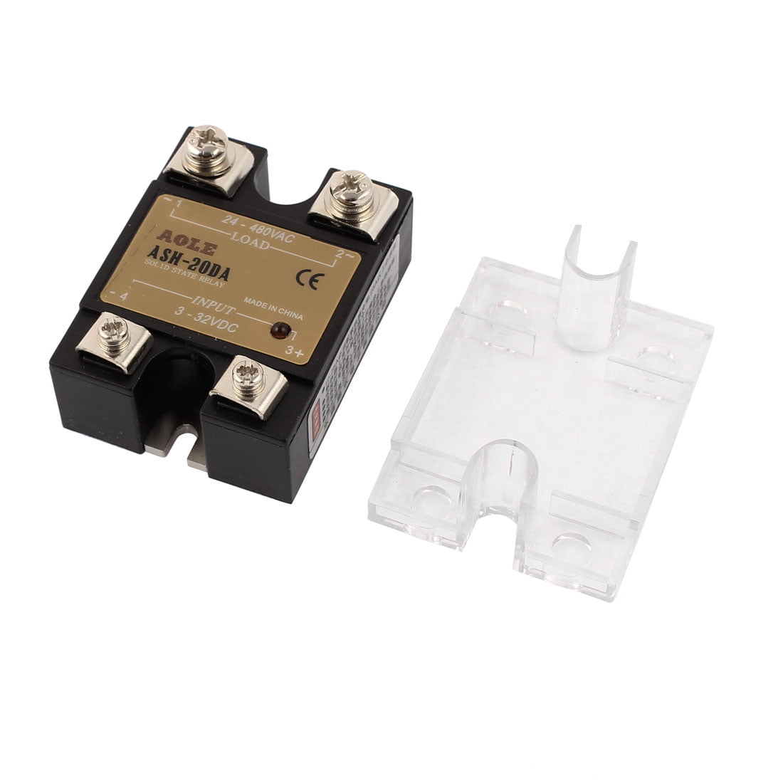 Buy ASH-20DA 3-32VDC to 24-480VAC 20A Single Phase Solid State DC to AC ...