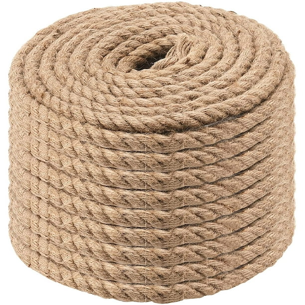 ZEONHAK 1/2 Inch Burlap Jute Twine Rope, Extra Thick Twisted Manila ...