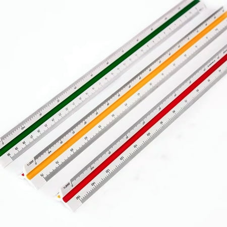 Hongchun Architect Scale Ruler, Imperial, Color-Coded Professional-Grade Aluminum Triangular ...