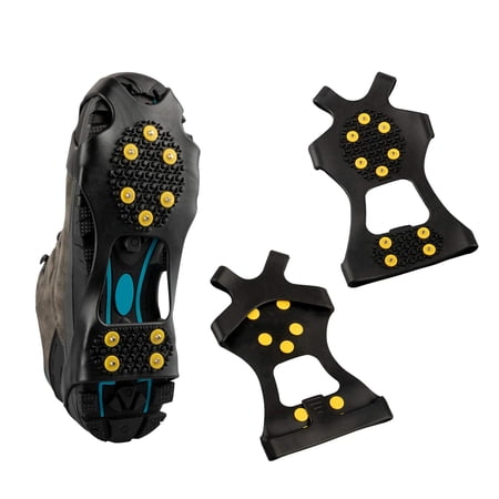 1 pair Anti-Slip Stretch Snow Ice Grips 10-Stud Spikes Shoe Cleats ...
