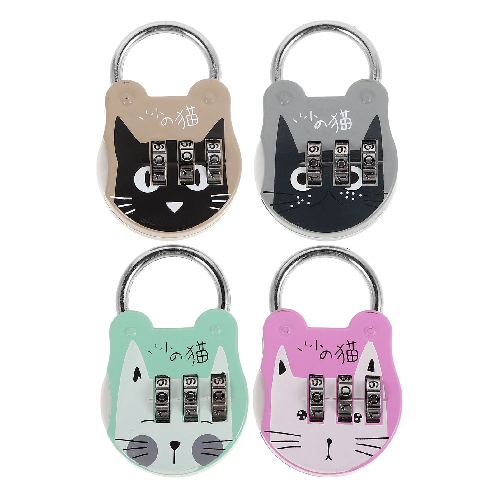 Alvinma 4pcs Locker Locks Convenient Padlocks Multi-Function Combination Locks Home Accessory 5.40x3.50x1.00cm