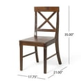 GDF Studio Eirinn Farmhouse Acacia Wood Dining Chairs, Set of 2, Rich ...