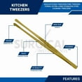 Bbq Kitchen Cooking Tweezers Tongs 12" Extra-Long Stainless With Round ...
