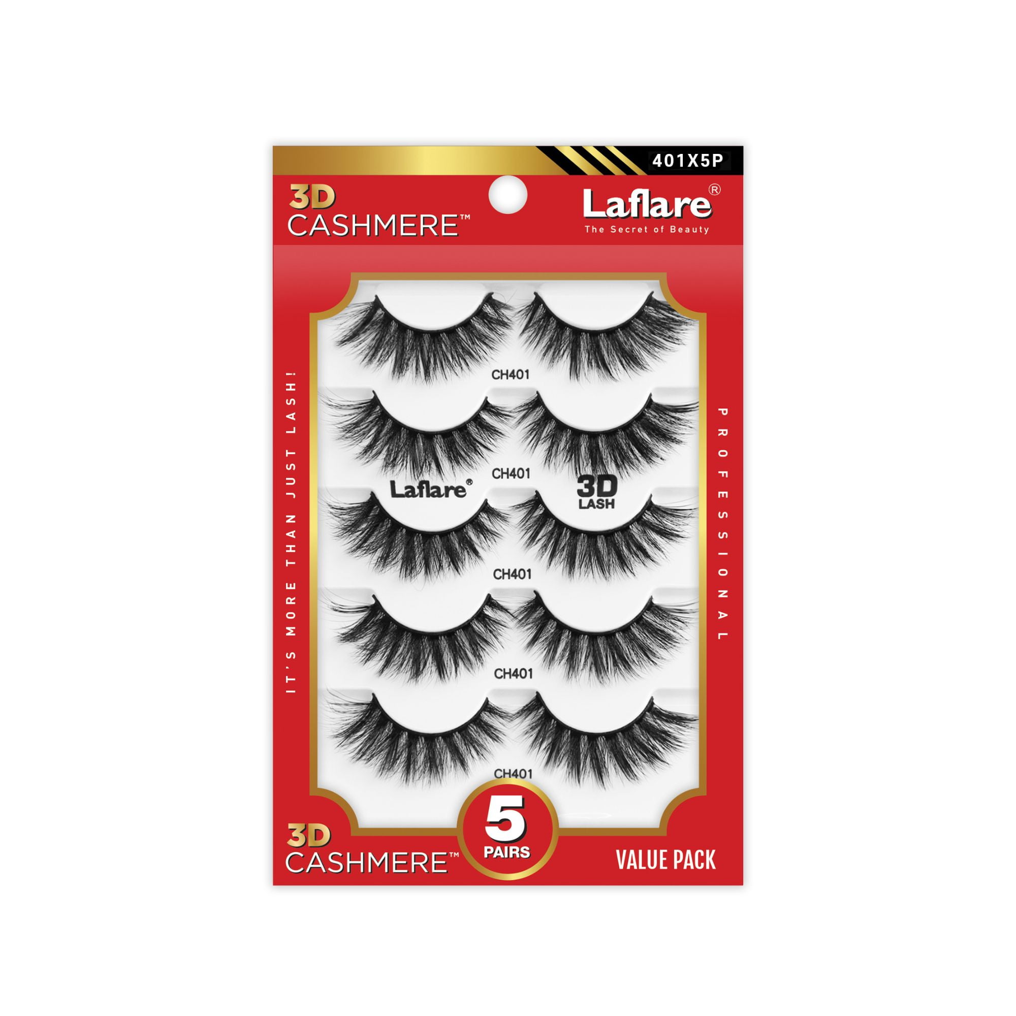 Laflare 3D Cashmere False Eyelashes,Ultra soft & Cruelty free 5 Pairs ...