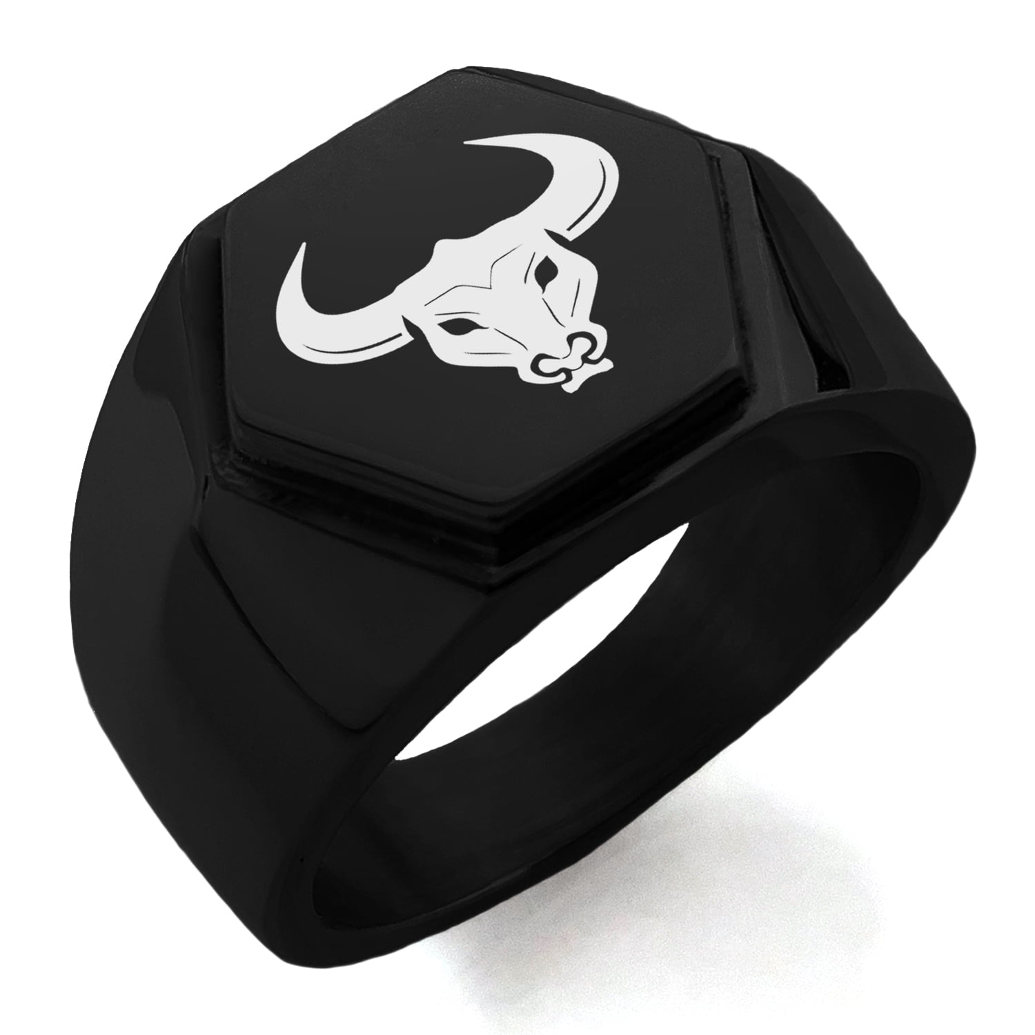 Stainless Steel Greek Mythology Minotaur Engraved Hexagon Crest Flat ...