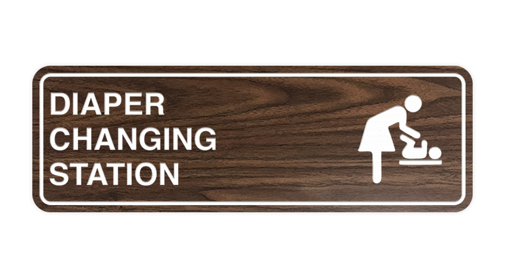 Standard Diapers Changing Station Sign (Walnut) - Small - Walmart.com