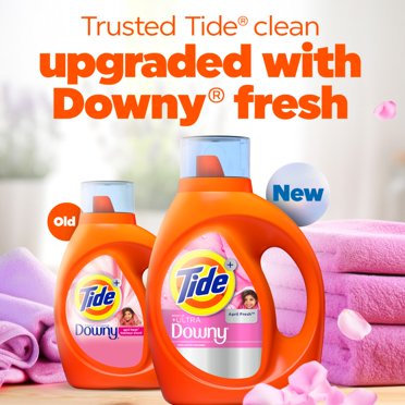 Tide Plus Downy Liquid Laundry Detergent April Fresh 111 Load 141 Fluid ...