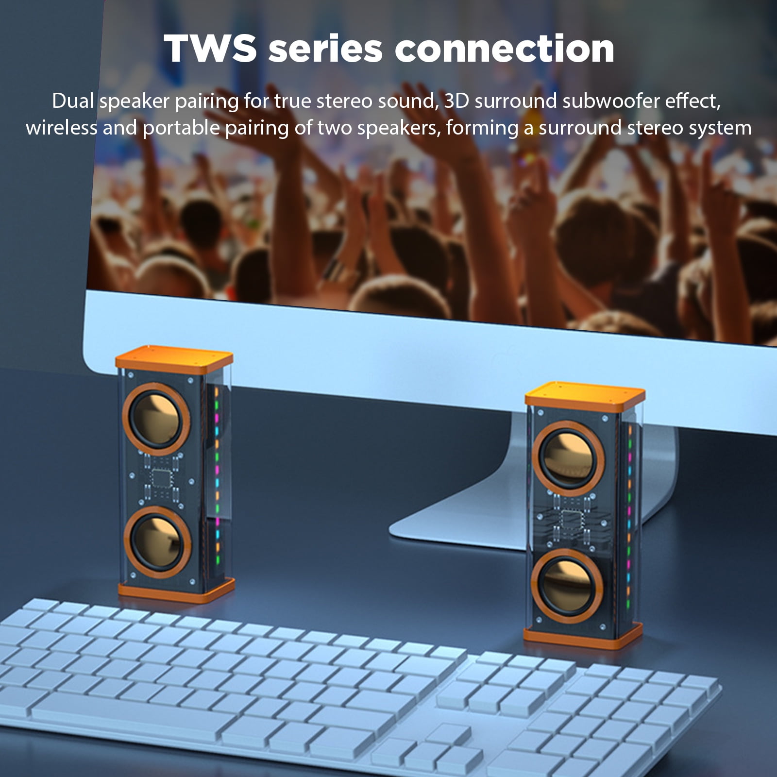 Altavoz transparente Mecha USB Wireless TWS compatible con Bluetooth 5. ...