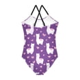 Alpaca Love Pattern Girls' One-Piece Swimwear 3T-10T Soft Stretchy for ...