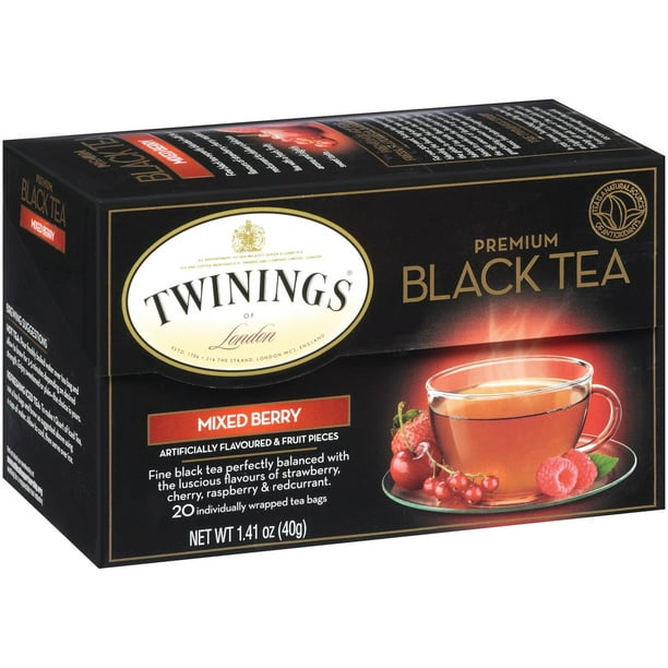 Twinings Mixed Berries Flavoured Black Bagged Tea, 20 Ct - Walmart.com ...