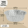 Juvale 100 Pack Mini 5 Inch Pot Pie Pans, Disposable Aluminum Tins ...