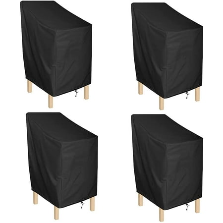 ANMINY Waterproof Patio Chair Covers Outdoor High Back Stackable Dining ...