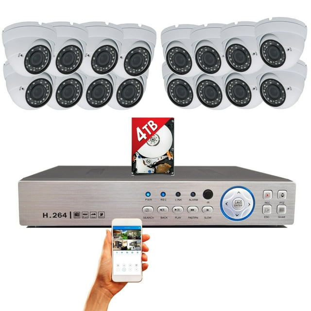 Evertech 16 Channel Security Camera System 4TB HDD (16) 1080P HD ...