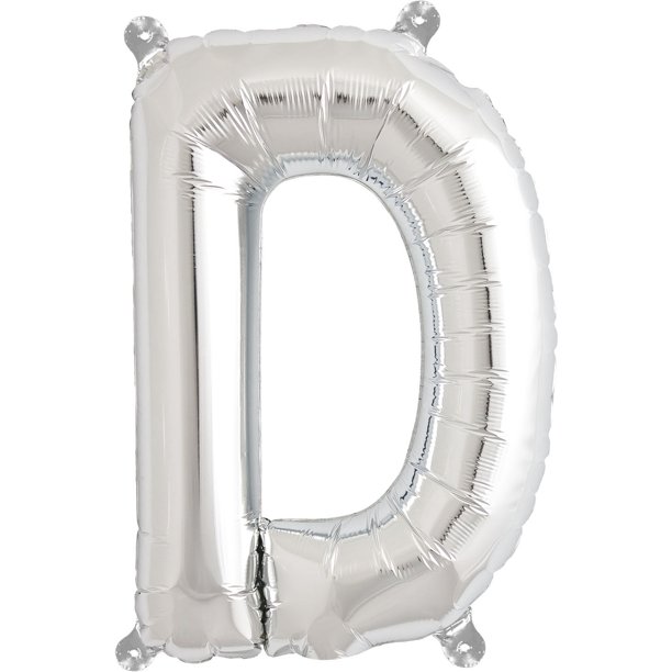 Letter D Balloon, 13.5", Silver - Walmart.com