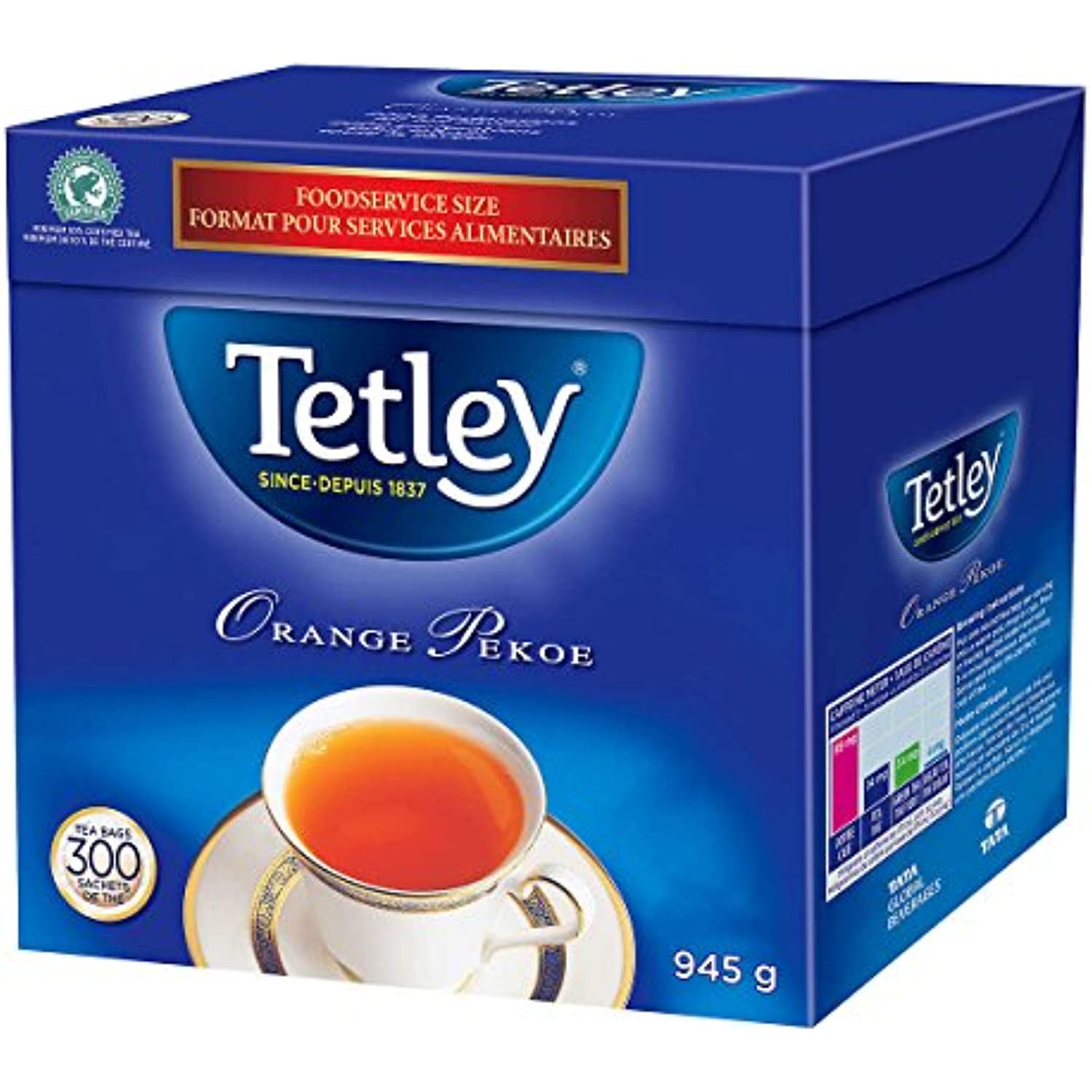 Tetley Tea, Orange Pekoe, Food Service Size 300Count 945G Tea Bags ...