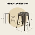 Bar Stools Set of 4, 24” Stackable Metal Stools with Square Seat ...