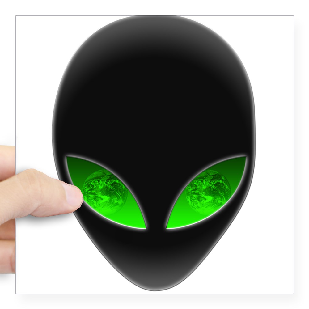 CafePress - Cool Alien Earth Eye Reflection Sticker - Square Sticker 3 ...