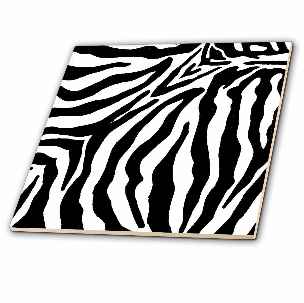 3dRose Black and White Zebra Print II - Ceramic Tile, 12-inch - Walmart.com
