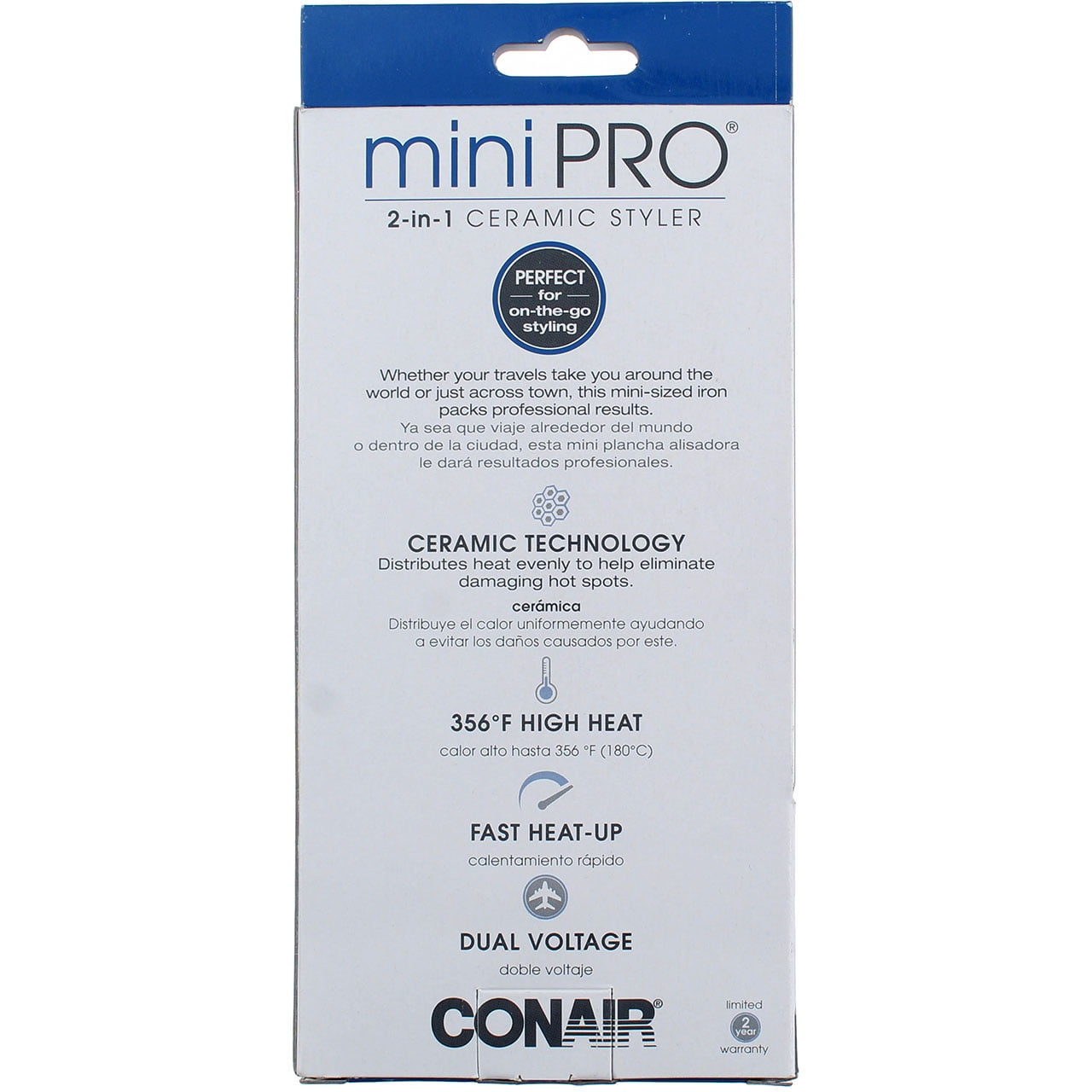 Conair Minipro You Style 2 In 1 Ceramic Styler Ea Pack Of
