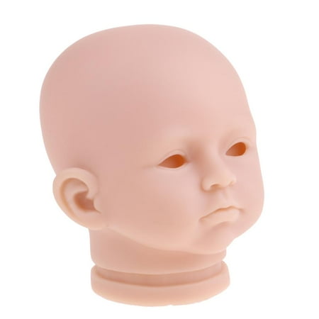 20" Reborn Custom Part Unpainted Baby Doll Head Sculpt without Eyes DIY ...