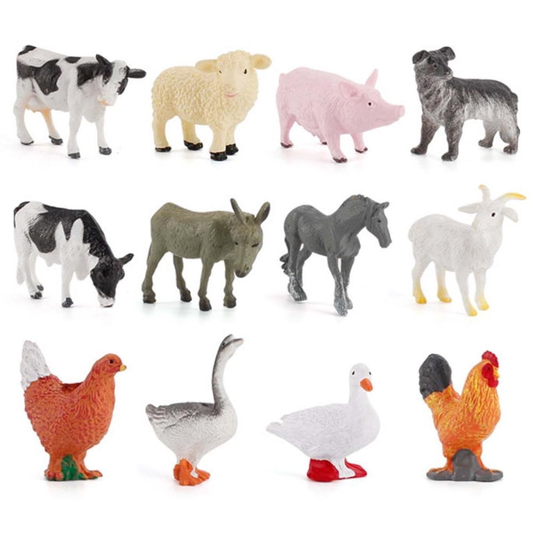 Farm Animal Toys Get Ready Kids – 12 Mini Plastic Animal Figurines For ...