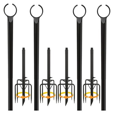 6 Pack String Light Poles, Outdoor String Light Pole 10 ft Forked Metal ...