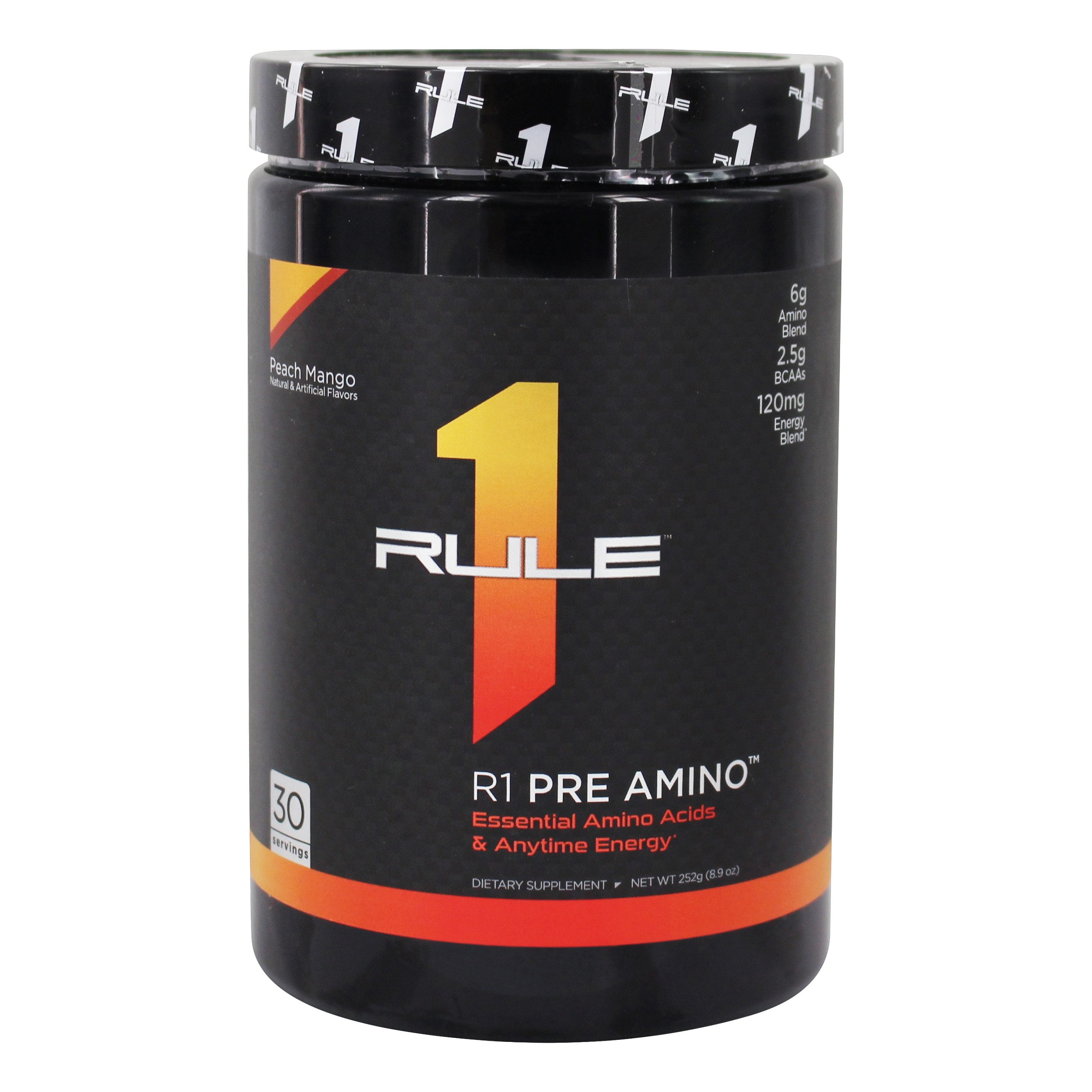 Rule One Proteins - R1 Pre Amino Powder 30 Servings Peach Mango - 252 ...