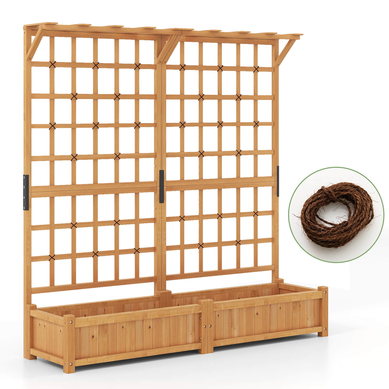 Click here for Costway 71 Large Wooden Planter Container With Tre... prices