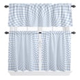 Blue Lattice Abstract Geometric Curtain Tier and Valance Set 3 Piece ...