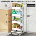 Riousery Multipurpose 4-Tier Utility Rolling Cart with Handle, Storage ...