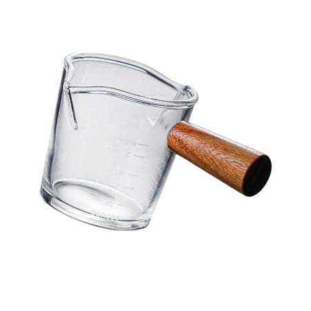 Clear Double Spout Measuring Cup with Wooden with Milk Cup Wooden ...