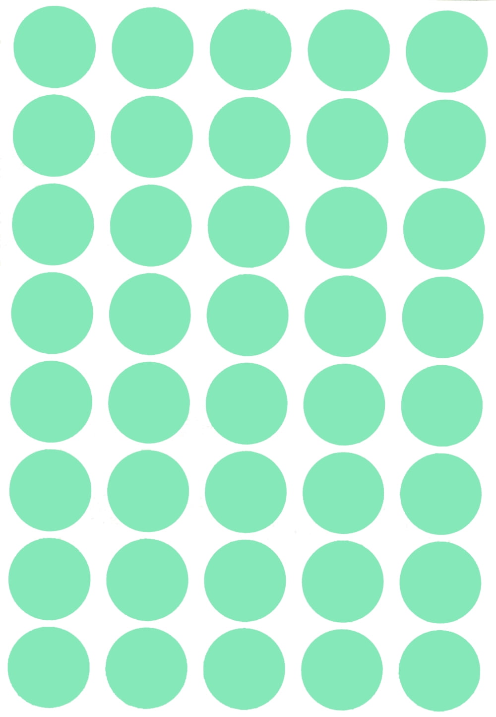 Royal Green Color Dots Labels Round Stickers for Party Favor in Pastel ...