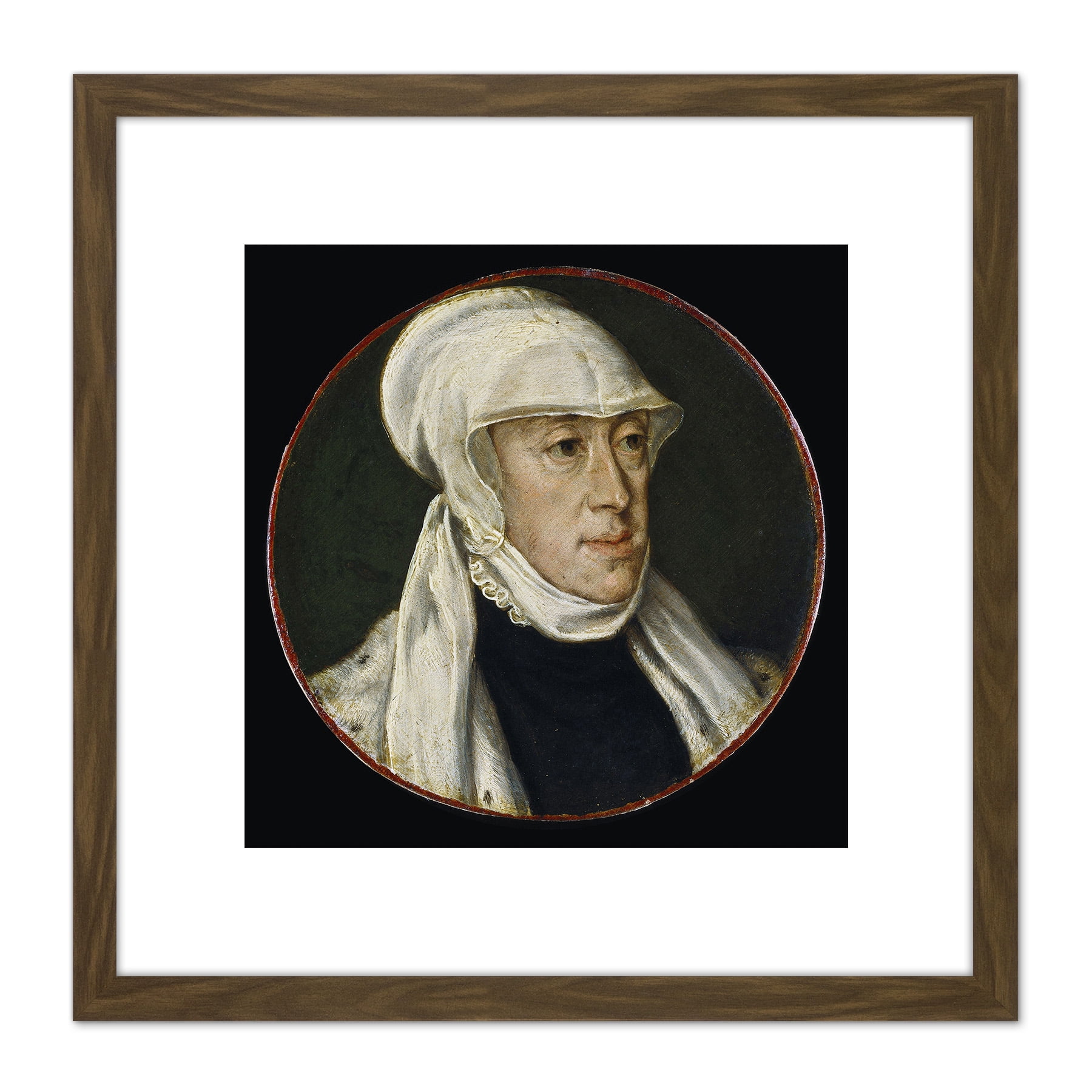 Portrait Maria Of Hungary Regent Netherlands 8X8 Inch Square Wooden ...