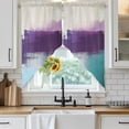 Abstract Purple Swag Curtain Valance for Window 2 Panels Teal Beige ...