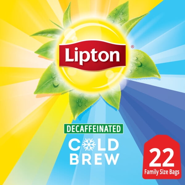 Lipton Family Size Cold Brew Iced Black Tea , Decaffeinated, Tea Bags ...