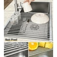Tomorotec Stainless Steel Roll-Up Dish Drying Rack Marble Color ...