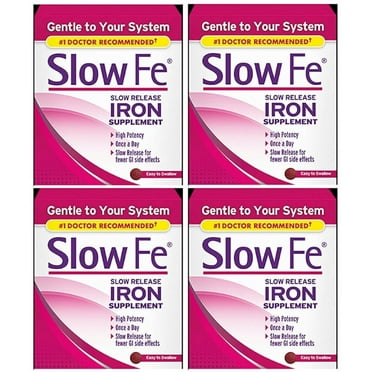 Slow Fe, High Potency Iron 45 mg, Slow Release - 60 Tablets - Walmart.com